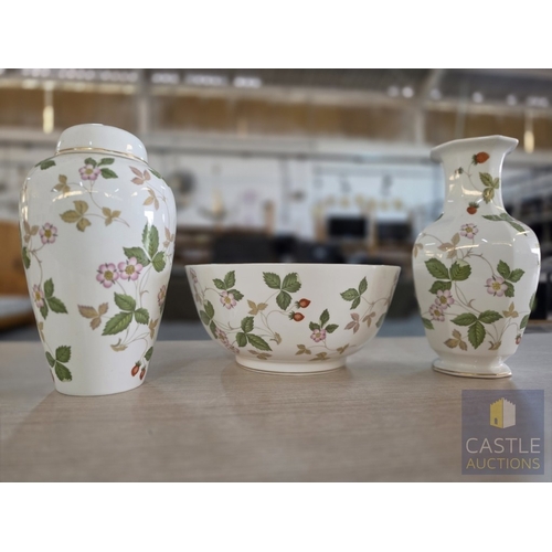 Wedgwood 'Wild Strawberry' Pattern Bone China Fruit Bowl, Vase and ...