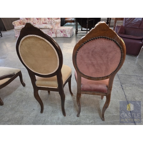 2 x Victorian-Style Wooden Balloon Back Dining Chairs, with Button Back ...