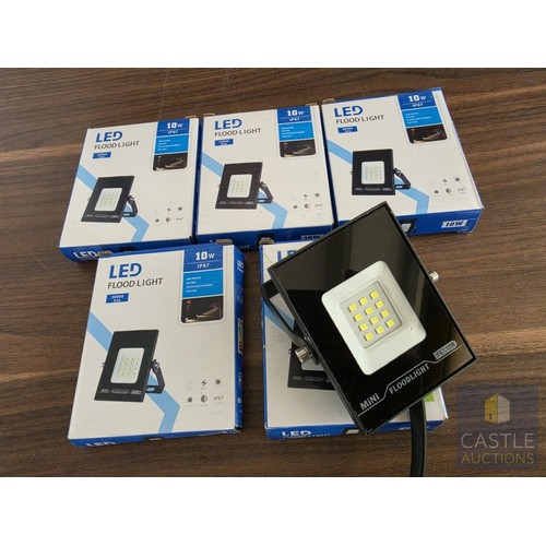 Set of 5 x LED Mini Floodlights, (IP67, 10w), 'A' Energy Rating, Unused ...