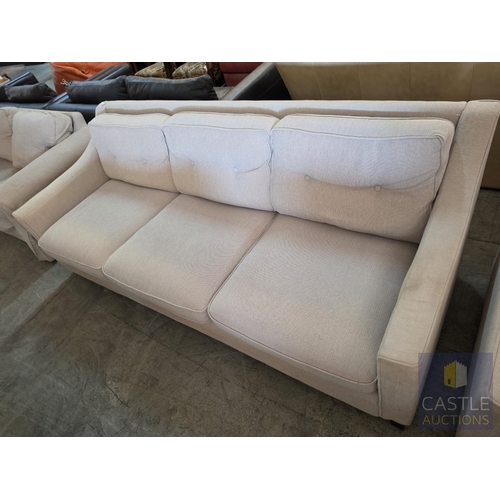 Modern IKEA 'FRÖSLÖV' 3-Seat Sofa, in Beige Fabric, with Button-Tufted ...