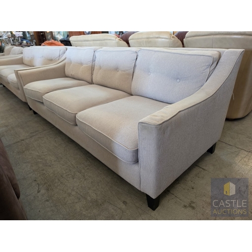Modern IKEA 'FRÖSLÖV' 3-Seat Sofa, in Beige Fabric, with Button-Tufted ...