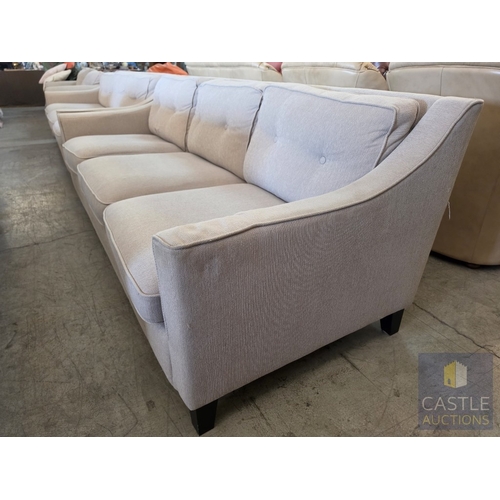 Modern IKEA 'FRÖSLÖV' 3-Seat Sofa, in Beige Fabric, with Button-Tufted ...