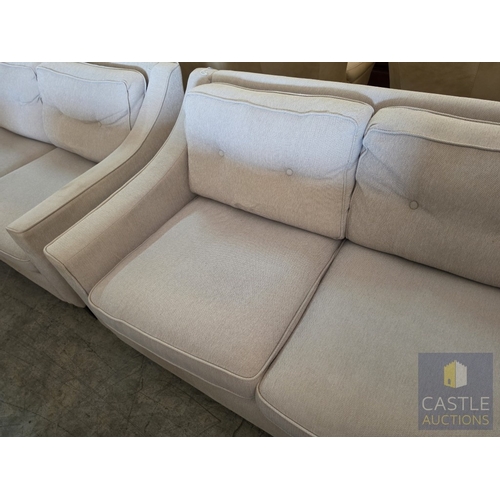 Modern IKEA 'FRÖSLÖV' 3-Seat Sofa, in Beige Fabric, with Button-Tufted ...