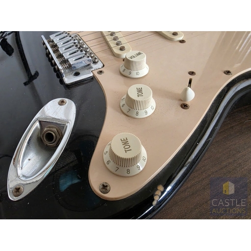 Squier by Fender Bullet Strat electric guitar in black finish with ...