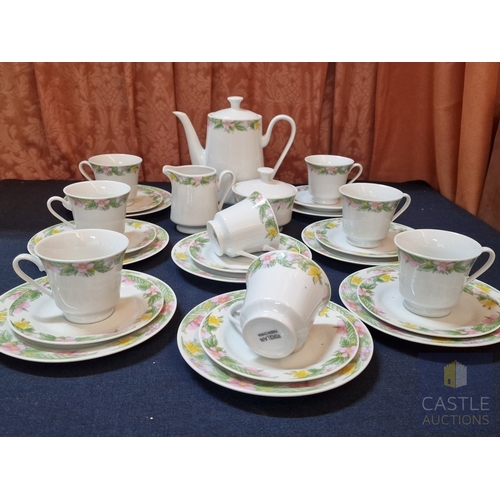Floral Pattern Tea/Coffee Set for 8x Persons, Made in China, Inc. Pot ...
