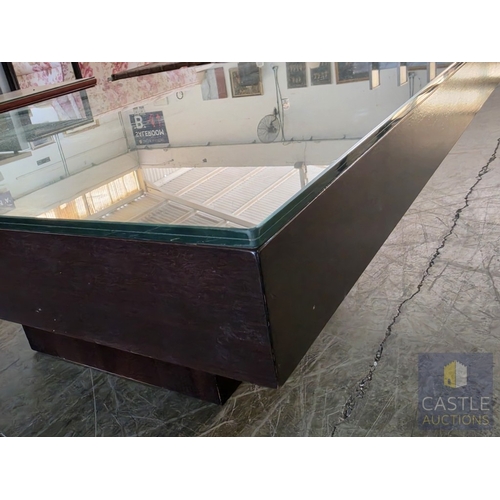Dark Wood Effect Square Coffee Table with Thick Glass Cover, Over ...