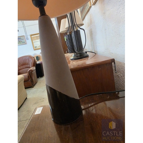 Pair of Modern Contemporary Bed Side Lamps with Two-Tone Brown Colour ...