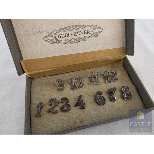Vintage 'Gero-Zilver' loose metal number set in original presentation ...