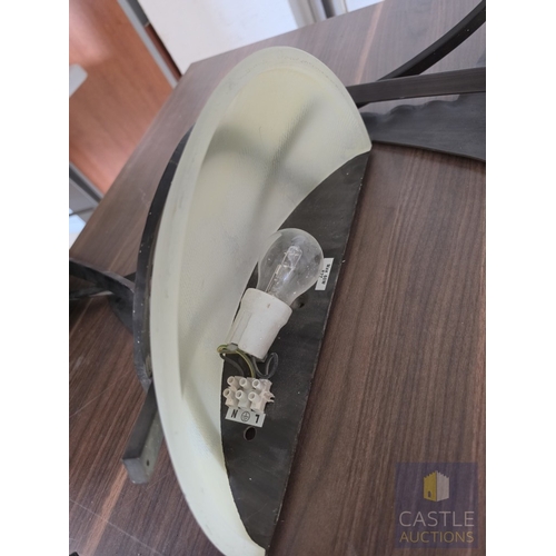 Set of 4 classic wall lights with metal frames and frosted glass shades ...