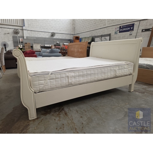 White Finish King Size Sleigh Bed, Together with IKEA 'Hyllestad ...