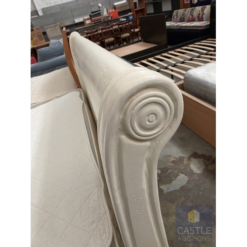 White Finish King Size Sleigh Bed, Together with IKEA 'Hyllestad ...