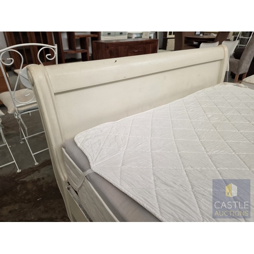 White Finish King Size Sleigh Bed, Together with IKEA 'Hyllestad ...