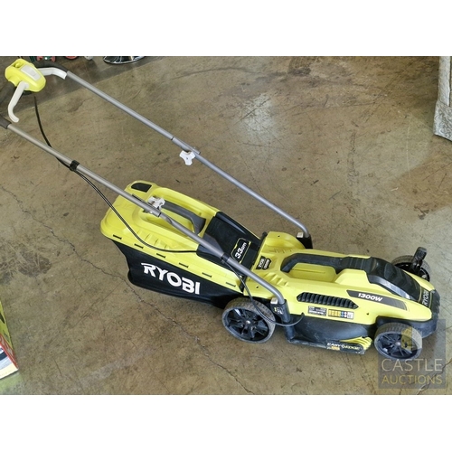 RYOBI RLM13E33S Electric Lawn Mower Featuring a 1300W Motor, Inc. Grass ...