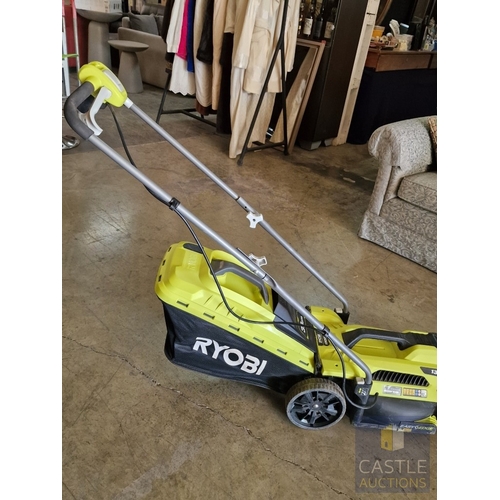 RYOBI RLM13E33S Electric Lawn Mower Featuring a 1300W Motor, Inc. Grass ...