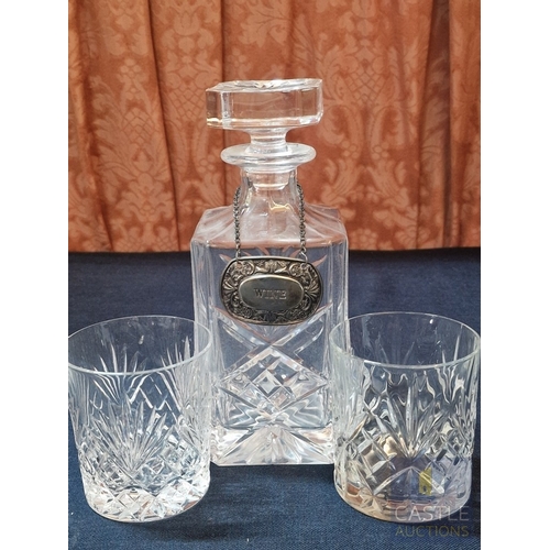 Vintage Whisky Decanter Set; Small Square Decanter with 2x Matching ...