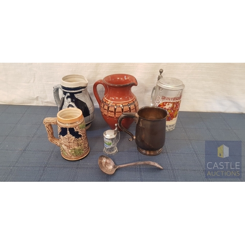 Mixed Collection Of Vintage Glass & Ceramic Beer Steins & Vases ...