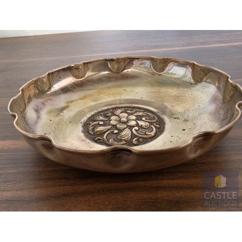 Decorative Vintage Round Cypriot Silver (.830) Dish / Bowl with ...