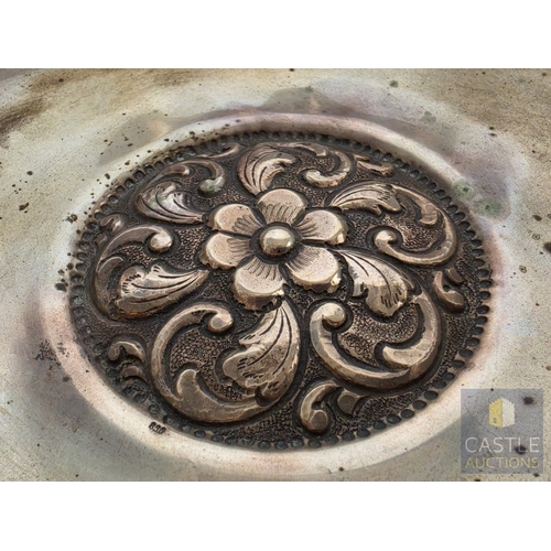 Decorative Vintage Round Cypriot Silver (.830) Dish / Bowl with ...