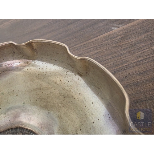 Decorative Vintage Round Cypriot Silver (.830) Dish / Bowl with ...