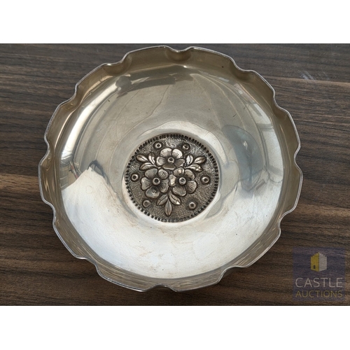 Decorative Vintage Round Cypriot Silver (.830) Dish / Bowl with ...