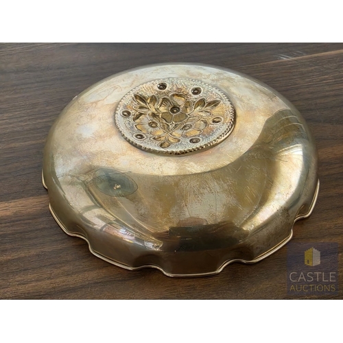 Decorative Vintage Round Cypriot Silver (.830) Dish / Bowl with ...
