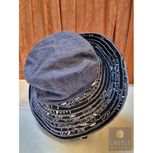 CHANEL Denim and Printed Cotton Wide- Brim Sun Hat, Resort/Cruise ...