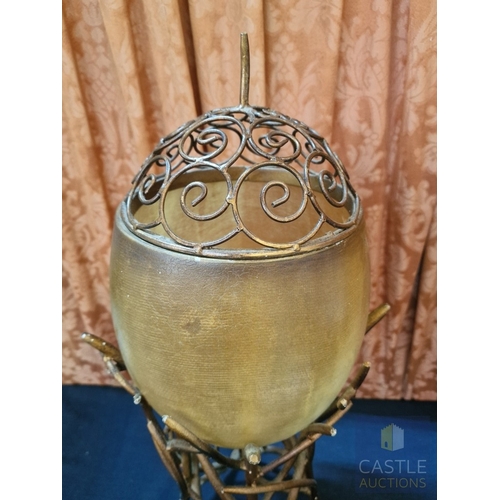 'Egg in a Nest' Contemporary Decorative Table Lamp with Frosted Glass ...