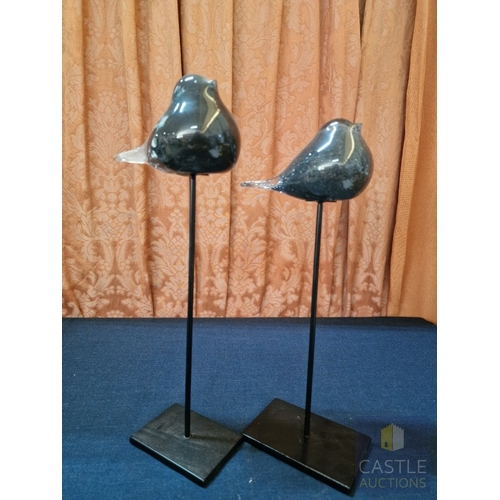 Collection of4x Contemporary Hand- Blown/ Handicraft Art Glass Bird ...