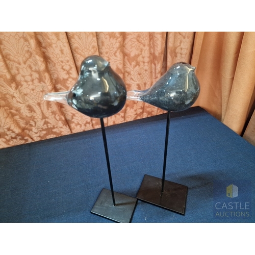 Collection of4x Contemporary Hand- Blown/ Handicraft Art Glass Bird ...