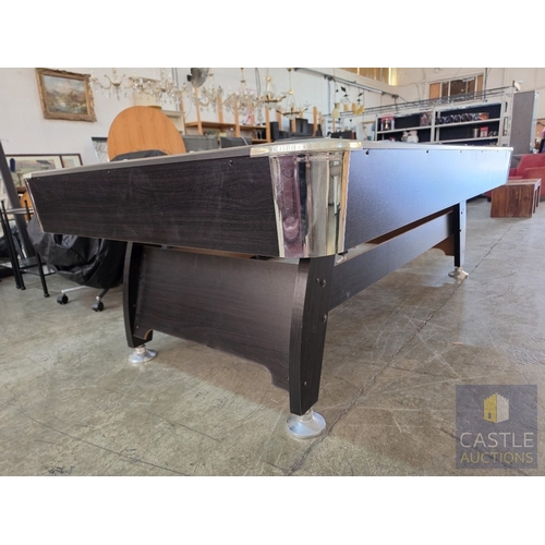 Modern 8ft American-Style Pool Table, Black Finish with Chrome Effect ...