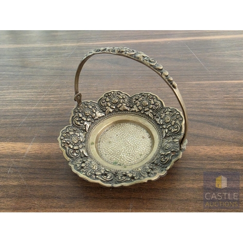 Beautiful handmade Indonesian silver (.600) decorative dish with richly ...