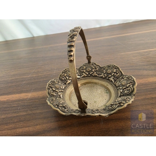 Beautiful handmade Indonesian silver (.600) decorative dish with richly ...