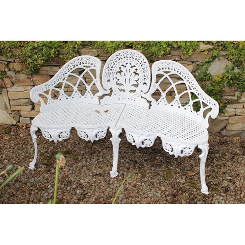 Cast aluminium garden bench in the Coalbrookdale style. {86 cm H x 130 ...