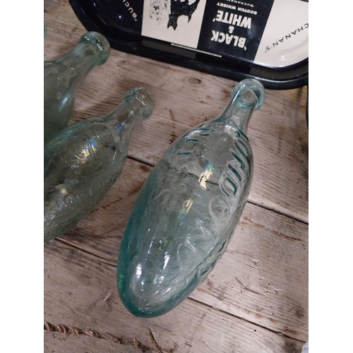 Four 19th C. glass torpedo bottles - Two R Thwaites, Parkinsons ...