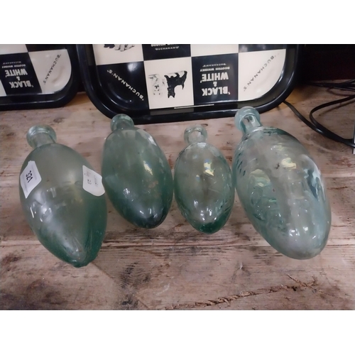 Four 19th C. glass torpedo bottles - Two R Thwaites, Parkinsons ...