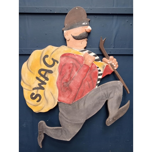 Painted Wooden advertising board of Robber with Swag {H 125cm x W 100cm ...