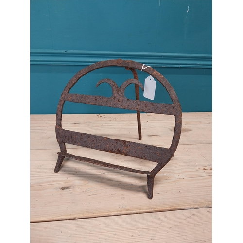 19th. C. Irish wrought iron harden stand { 30cm H X 30cm W }.