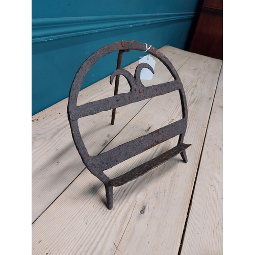 19th. C. Irish wrought iron harden stand { 30cm H X 30cm W }.