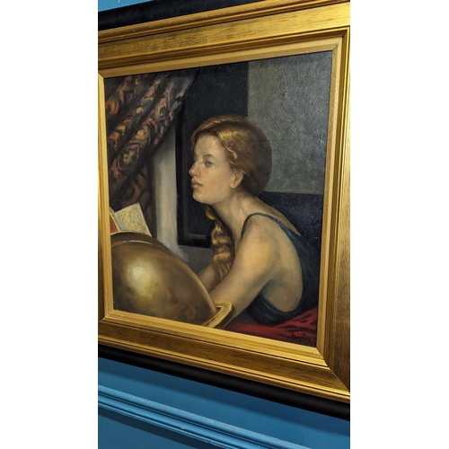 Ken Hamilton Portait of a Lady oil on board mounted in frame {48 cm H x ...