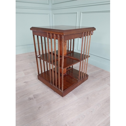 Mahogany and satinwood inlaid revolving book stand in the Edwardian ...