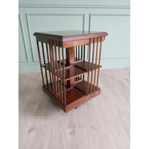 Mahogany and satinwood inlaid revolving book stand in the Edwardian ...
