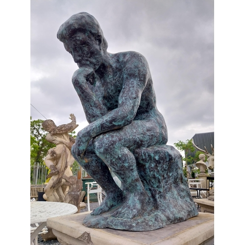 Exceptional quality bronze sculpture 'The Thinking Man' {77 cm H x 35 ...