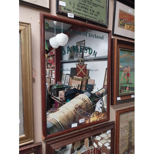 Jameson Whiskey Spirit of Ireland framed advertising mirror. {65 cm H x ...