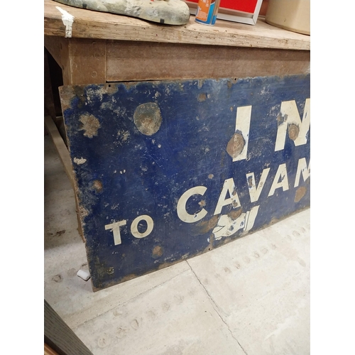 Enamel railway sign Inny Junction Cavan and Clones. {81 cm H x 244 cm W}.