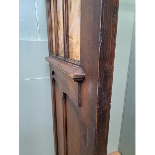 Mahogany three pane bar divider with coloured glass {H 191cm x W 4cm x ...