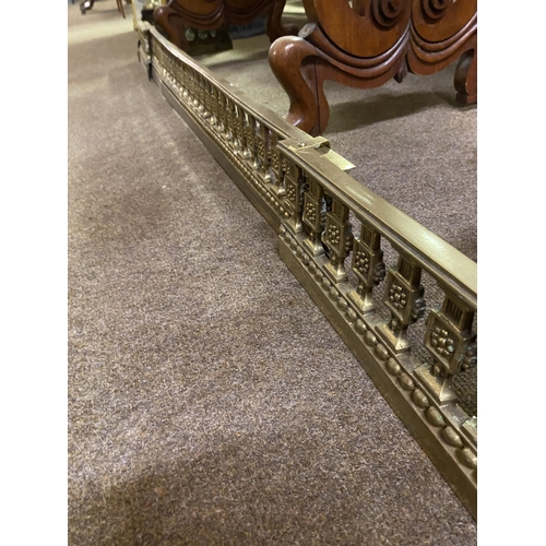 Good quality French 19th C. brass extendable fire fender {36cm H x ...