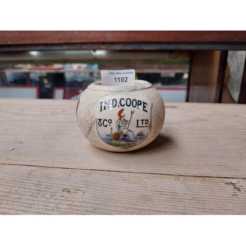 Ind Coope Ltd ceramic match strike. {6 cm H x 8 cm Dia.}.