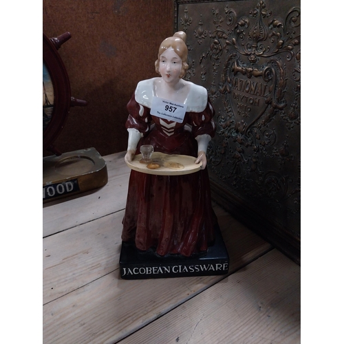Rare Jacobean Glassware ceramic advertising figure of Lady. {31 cm H x ...