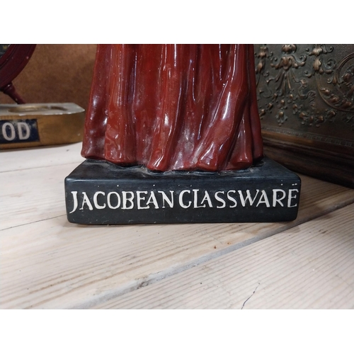 Rare Jacobean Glassware ceramic advertising figure of Lady. {31 cm H x ...