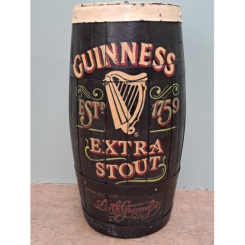 Painted Guinness barrel H 88cm x Dia 40cm . NOT AVAILABLE TO VIEW IN ...